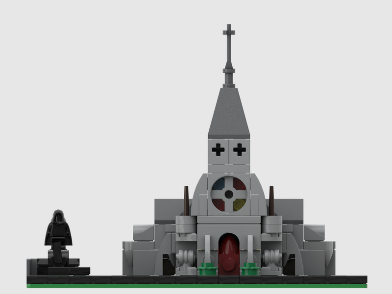 LEGO MOC Microscale Church and Cimetery by cirdec | Rebrickable - Build ...